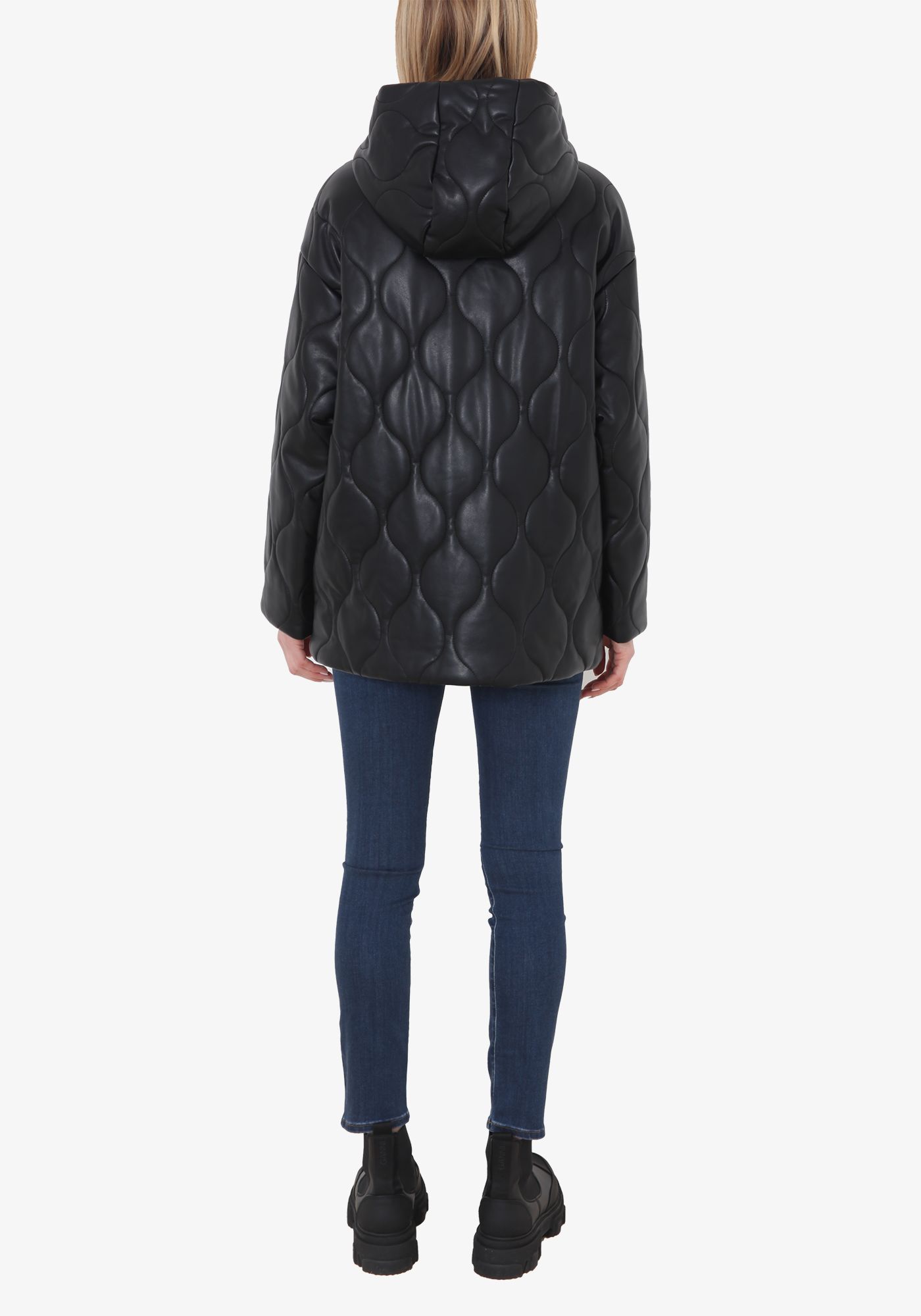 Everlee Faux Leather Padded Jacket - Morgan Clare