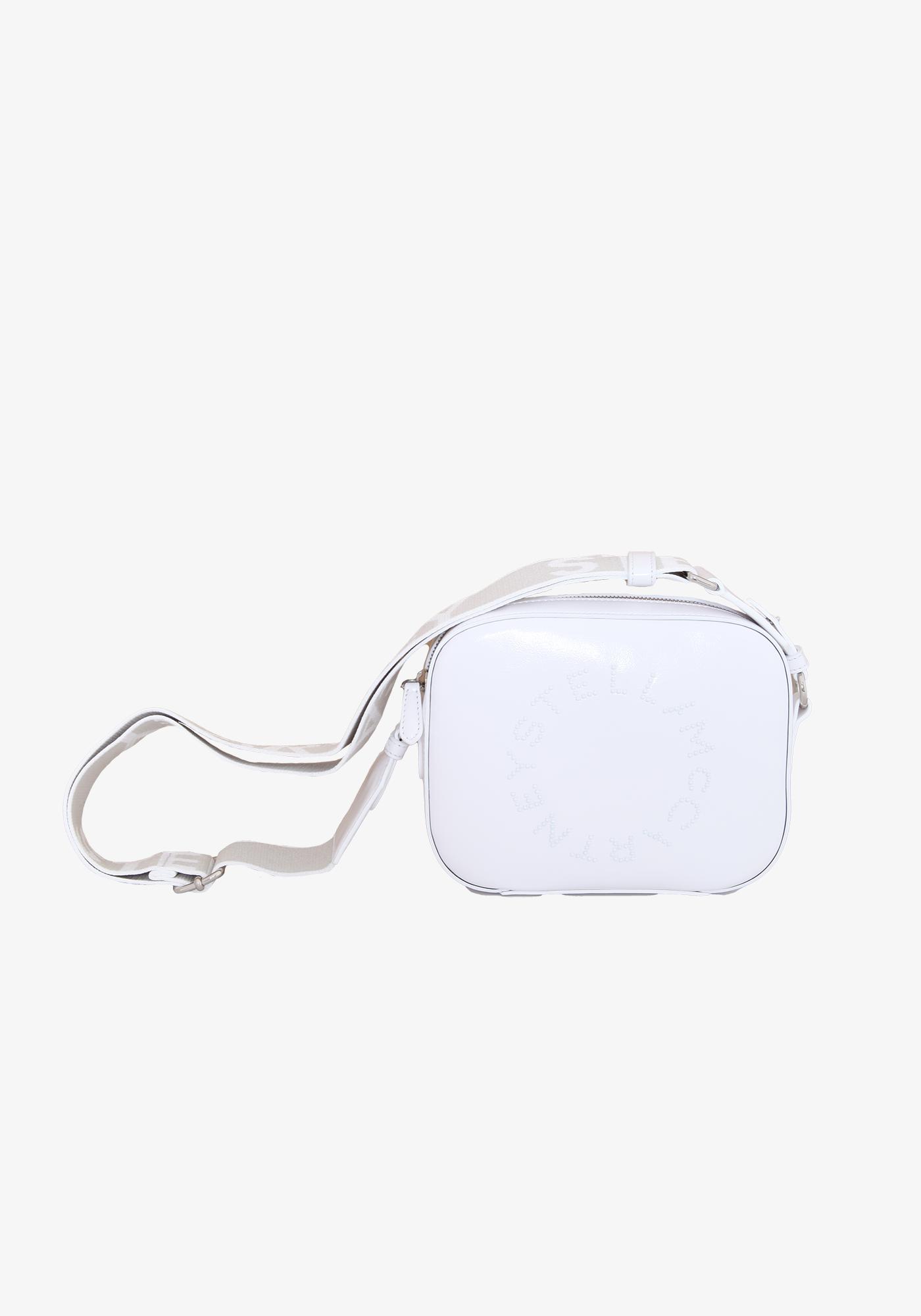 Mini Logo Camera Bag - Patent Crackle White - Morgan Clare