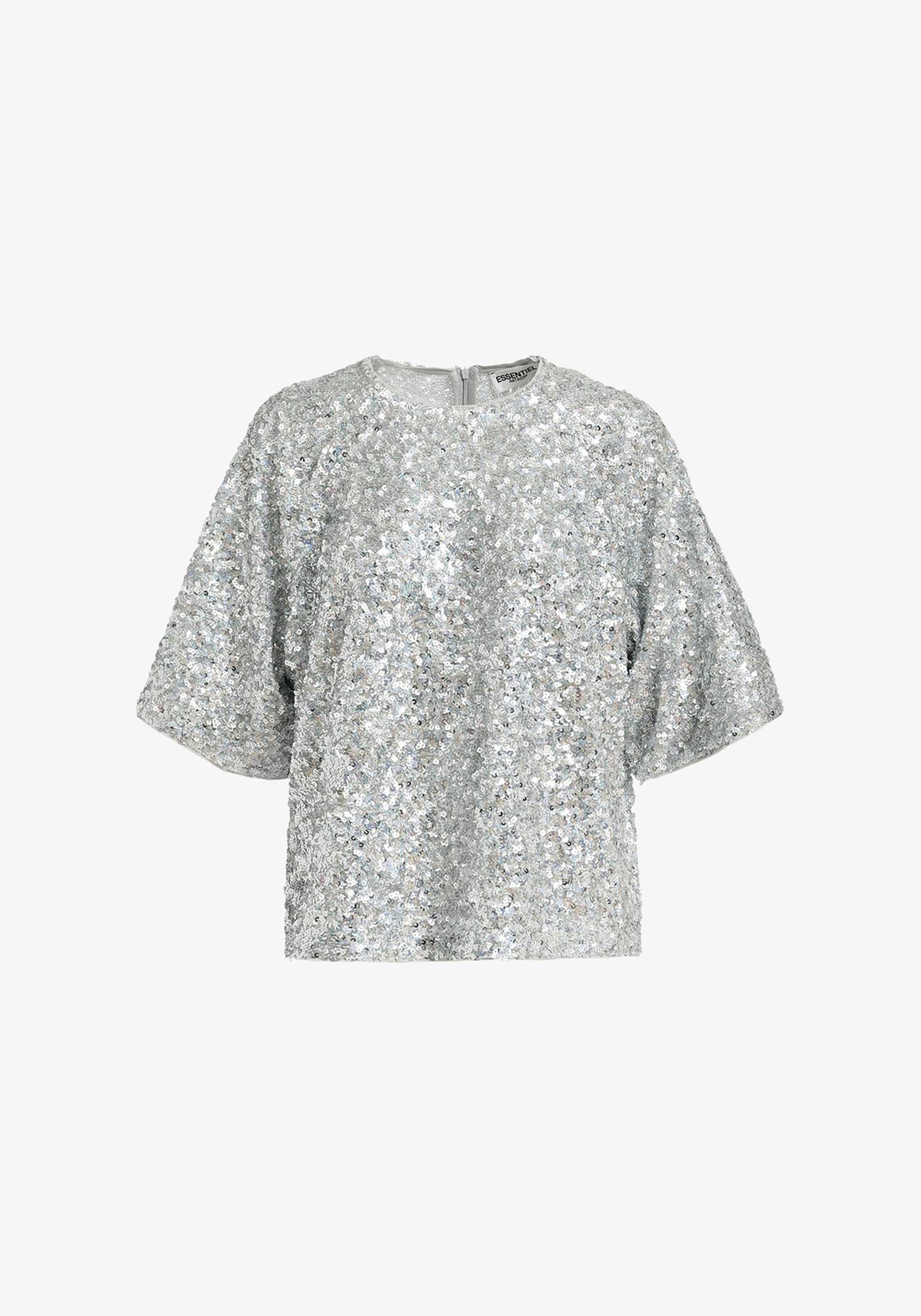 Ferras Silver Sequin Top - Morgan Clare