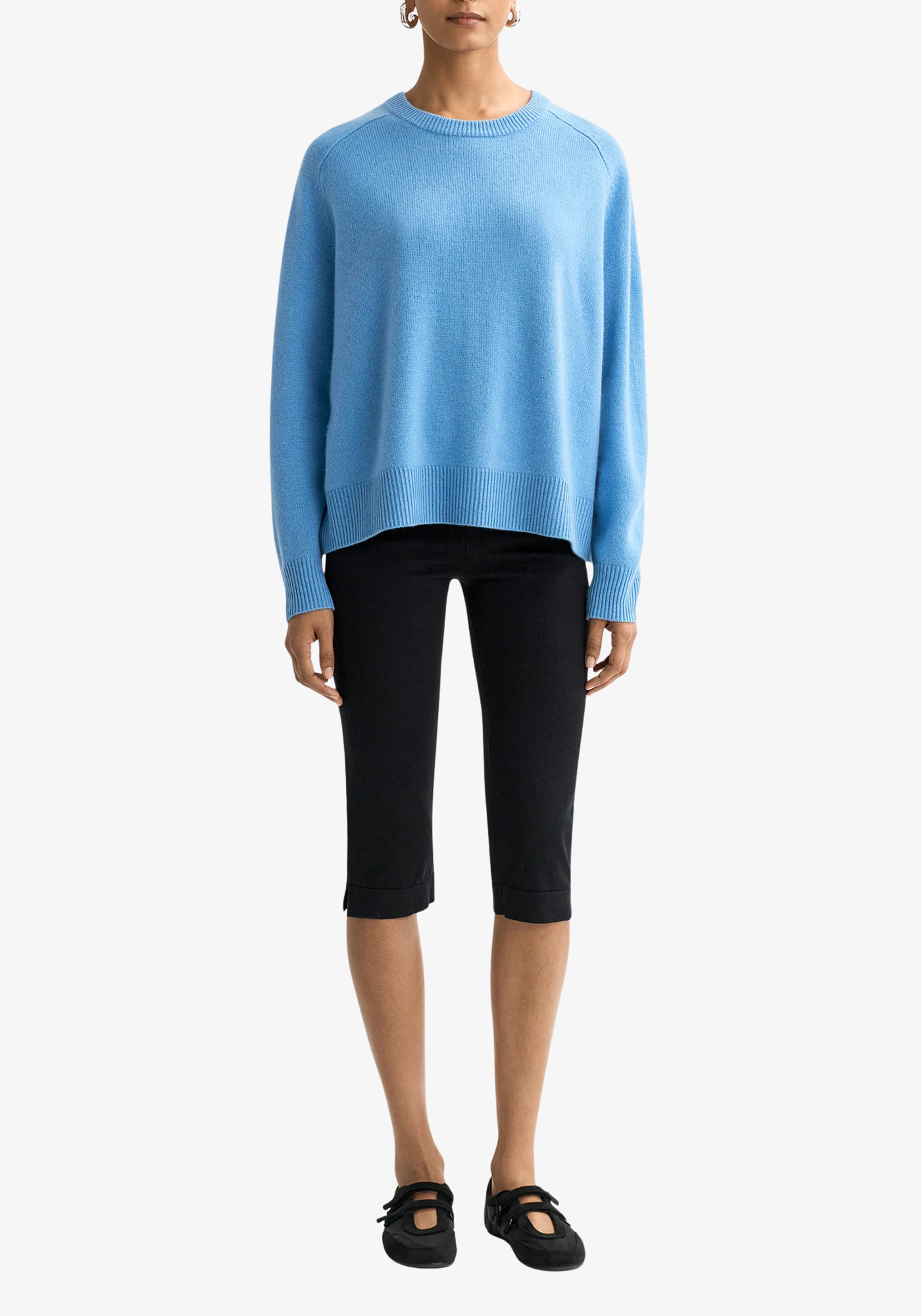 Boyfriend Crew Neck Sweater Azure - Morgan Clare